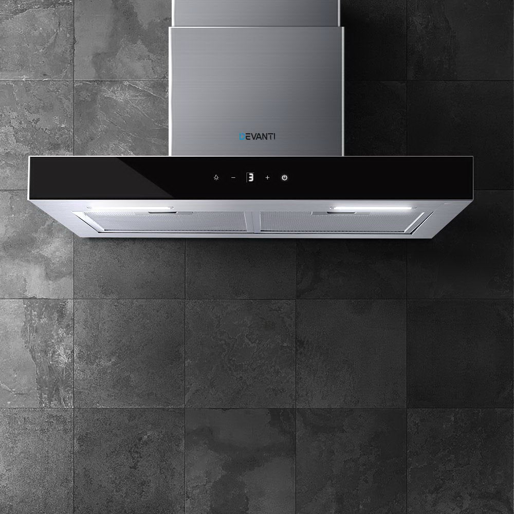 Rangehood 600mm Range Hood 60cm Stainless Steel Glass Kitchen Canopy ...