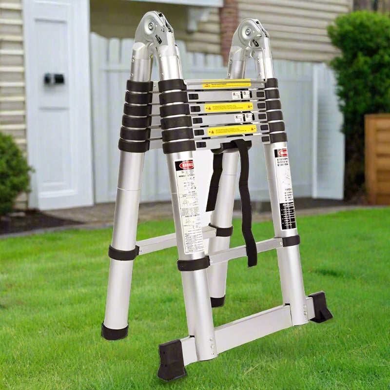 4.4m Multipurpose Aluminium Telescopic Folding Ladder Alloy Extension ...